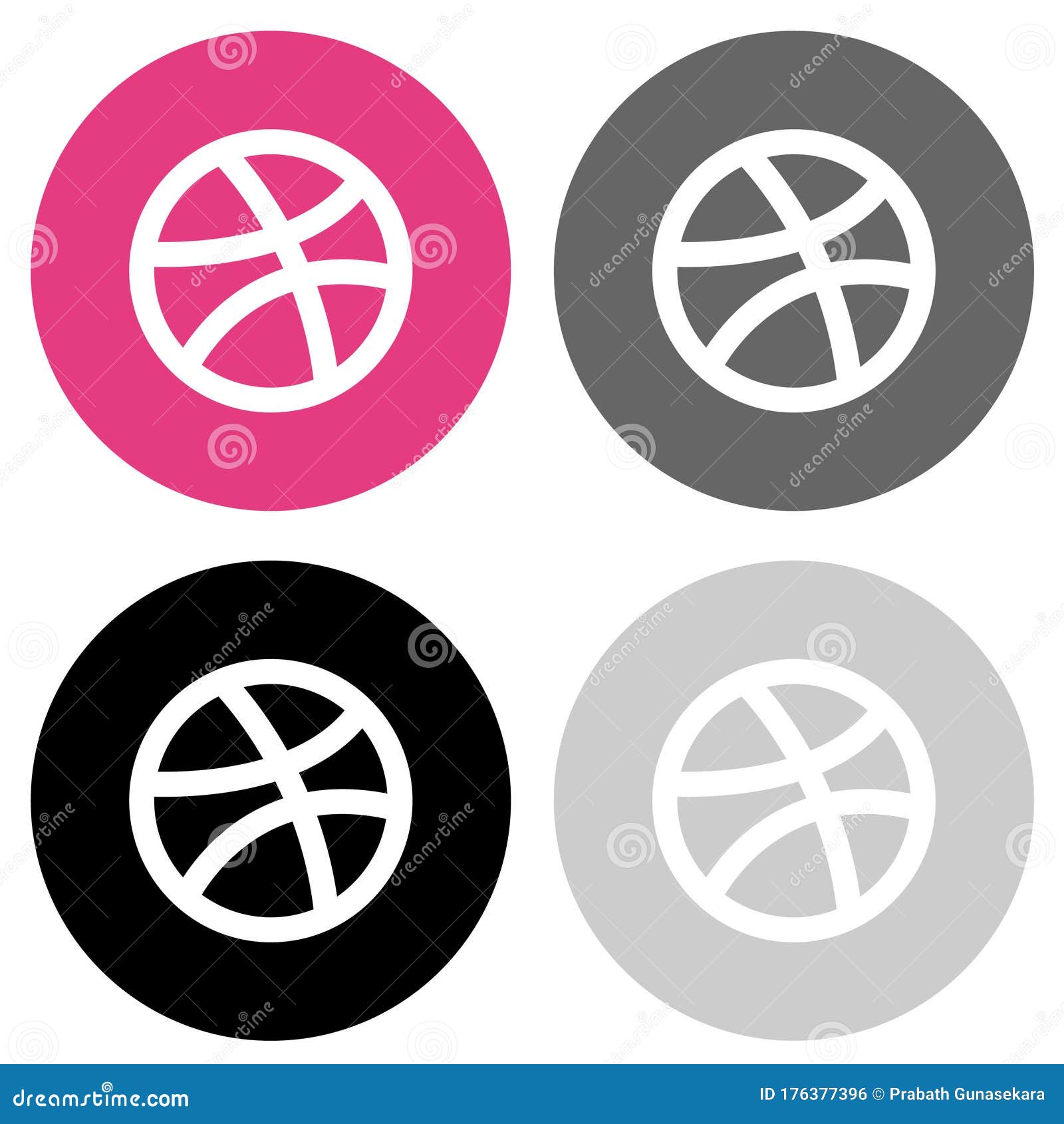 Dribbble Icon Vector From Social Media Logos Concept. Thin Line ...