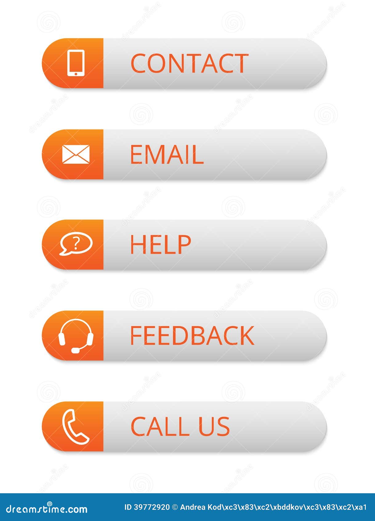 Rounded Contact Buttons Stock Vector Illustration Of Internet 39772920