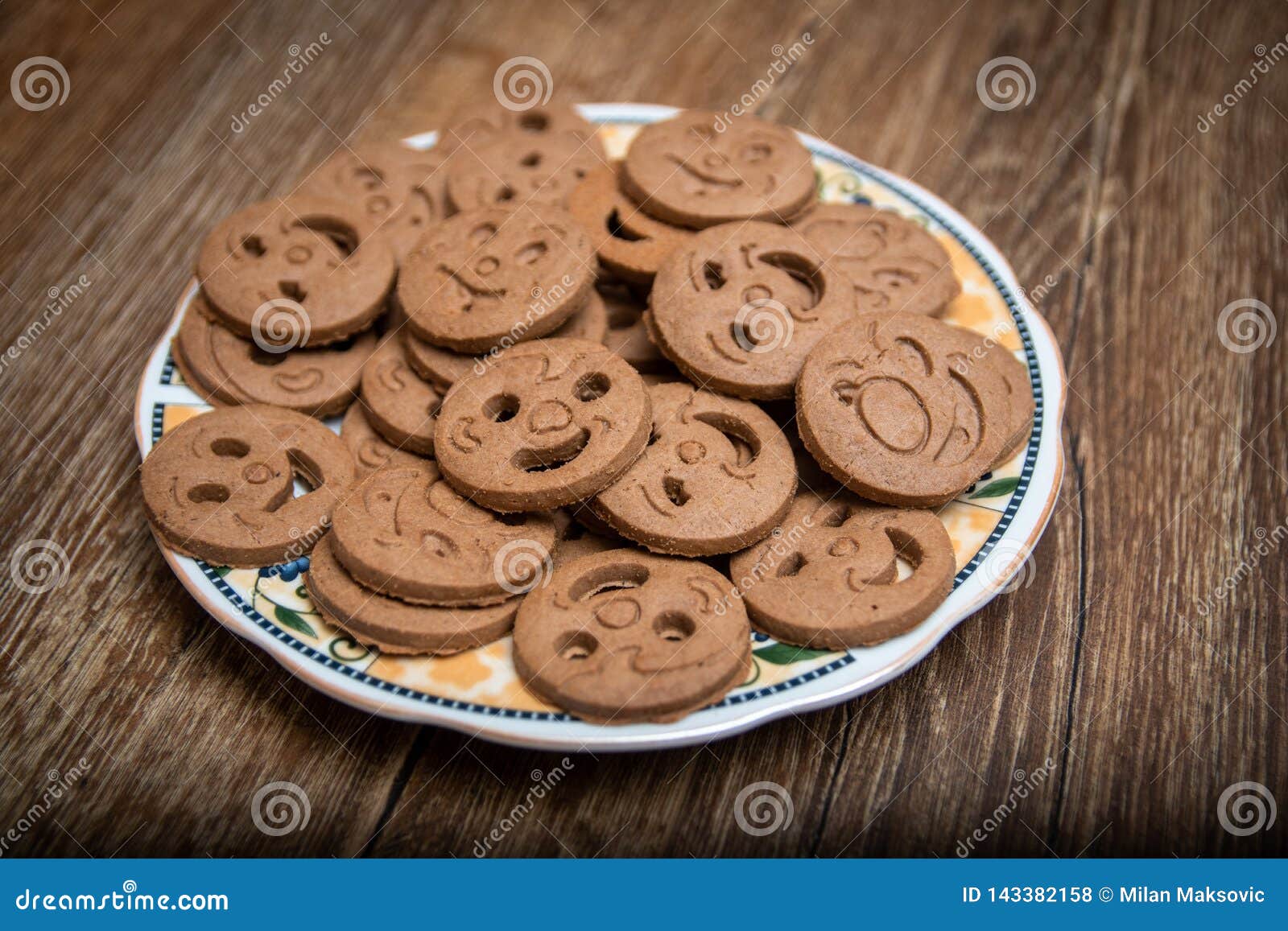 Rounded Cookies in the Form of Smiley Stock Photo - Image of gourmet ...