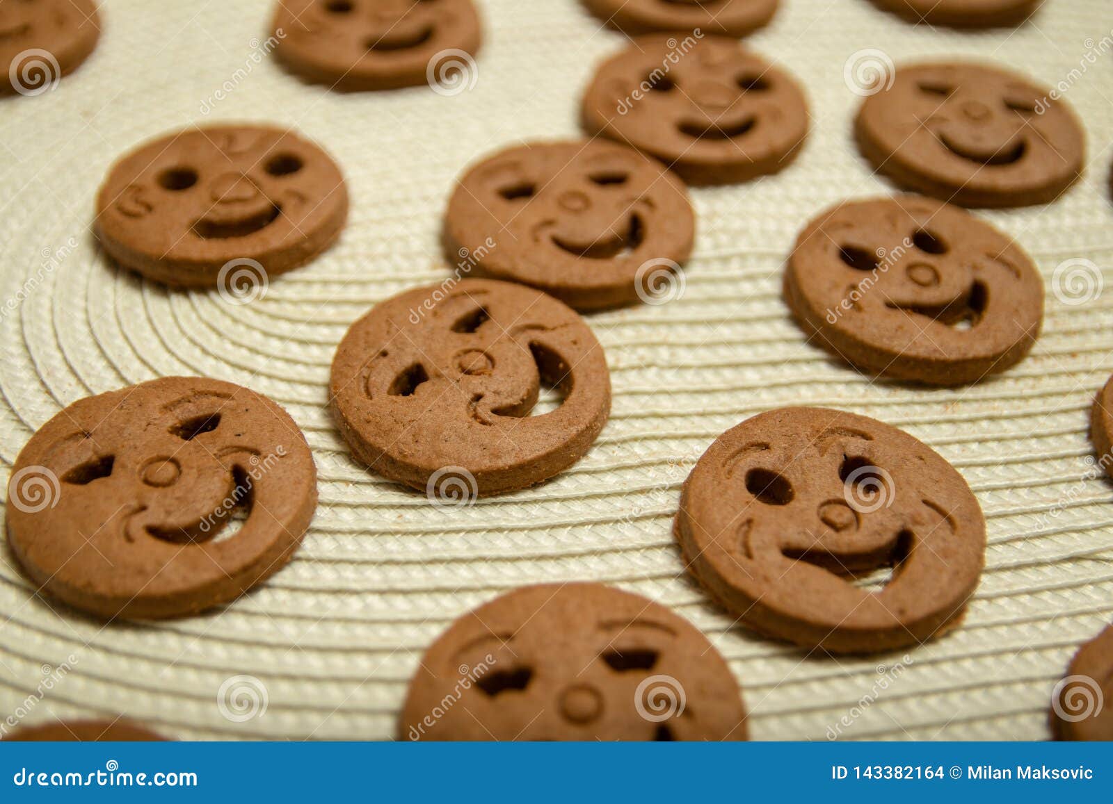 Rounded Cookies in the Form of Smiley Stock Photo - Image of sweet ...