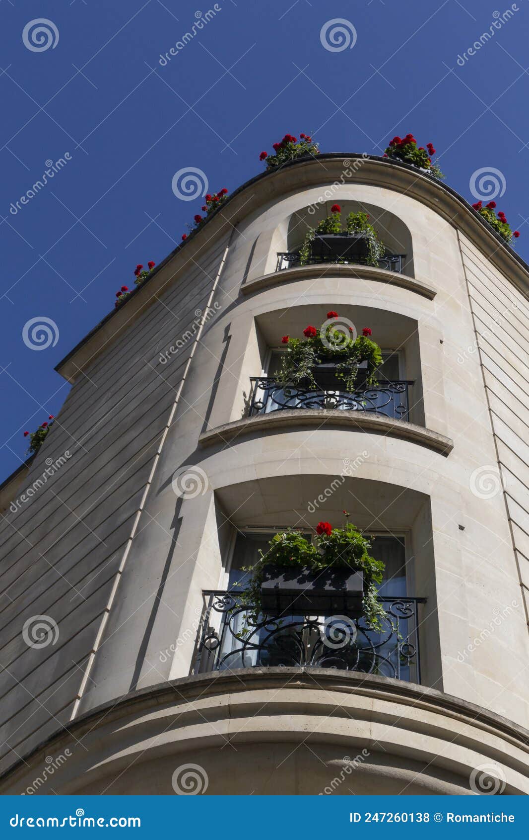 Rounded Corner of Building in Paris Stock Photo - Image of exterior ...