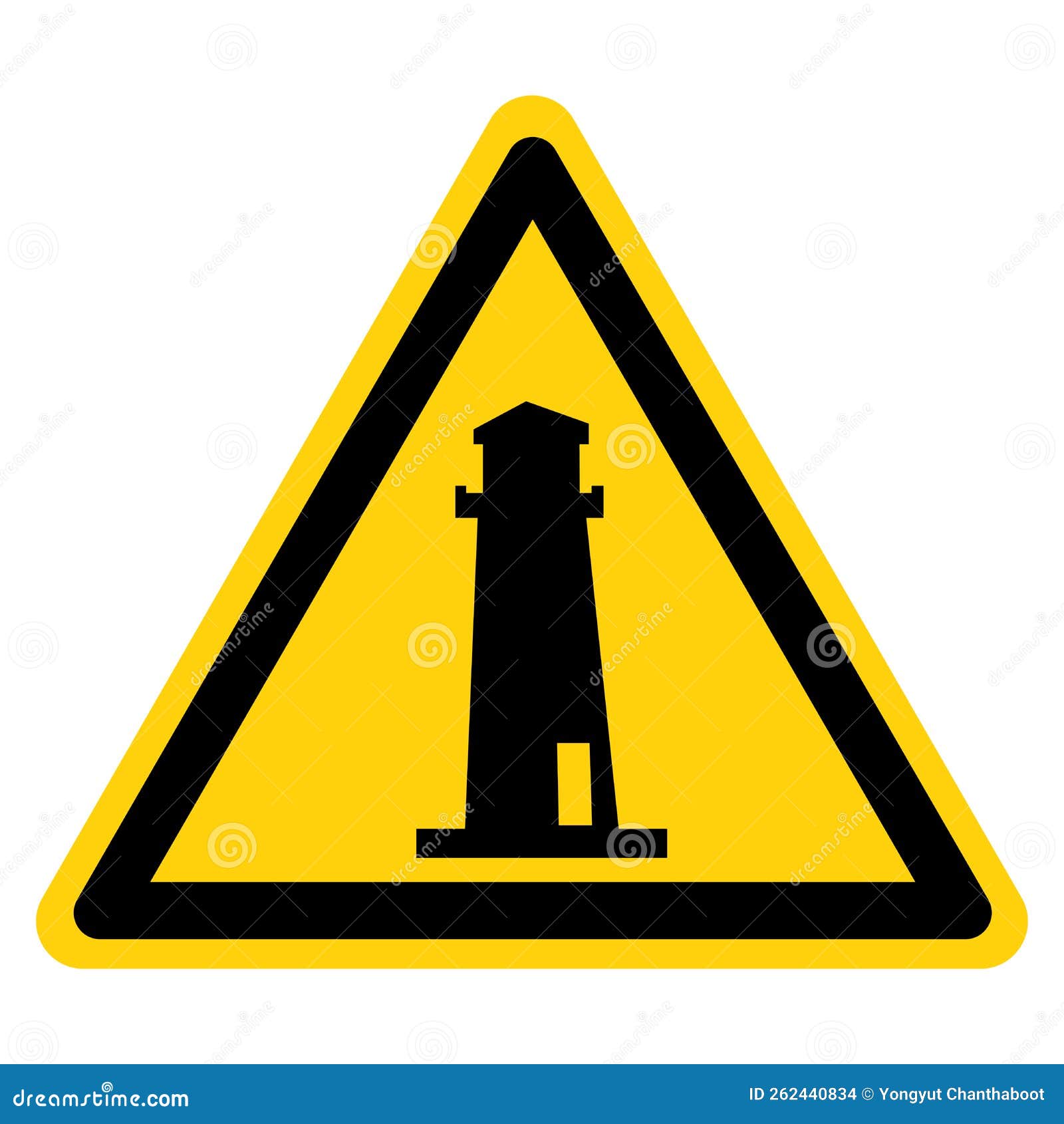 Rounded Corner Lighthouse Symbol Sign, Vector Illustration, Isolate on ...