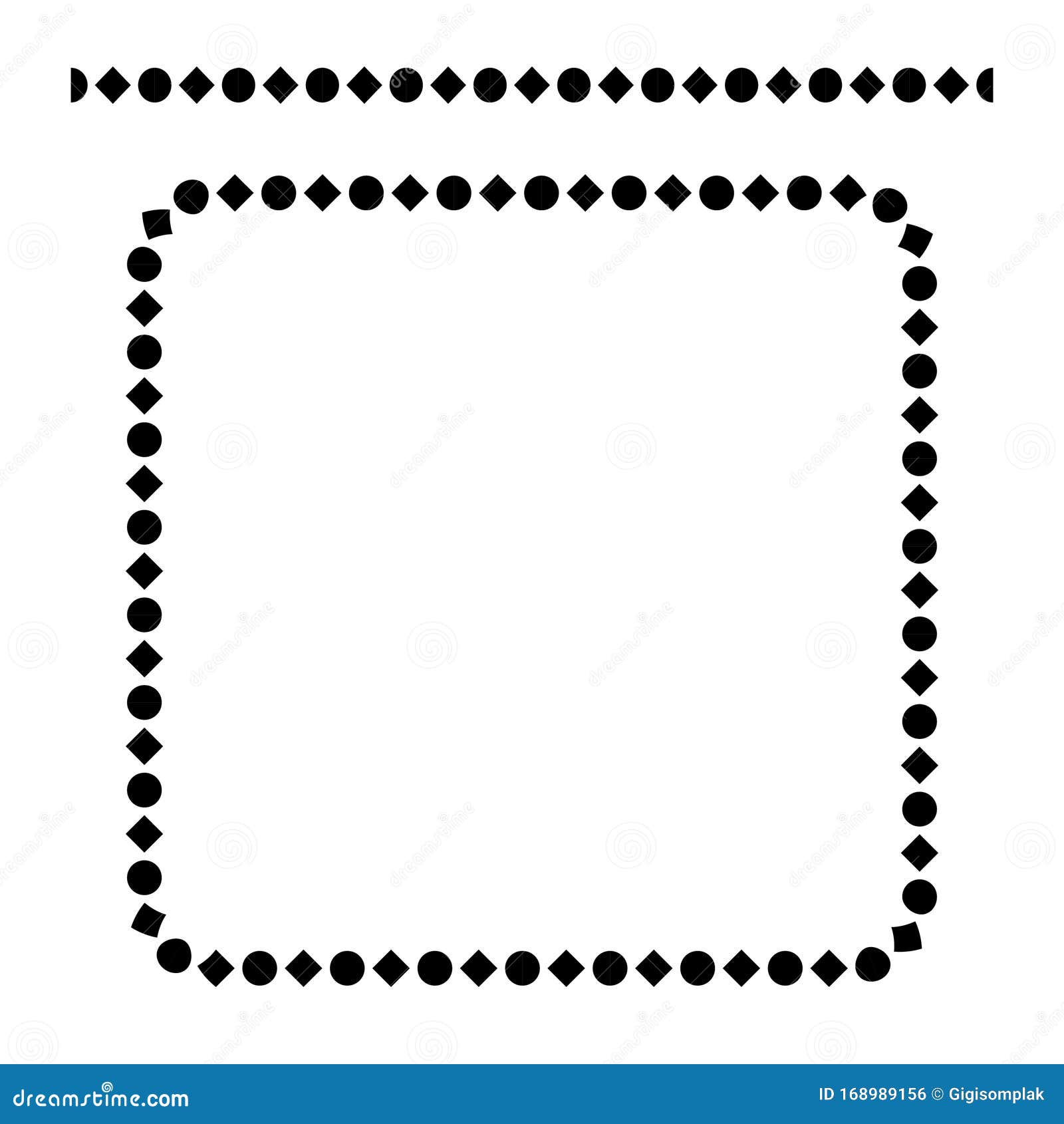 Vector Rounded Corner Square Black Frame, Isolated on White Stock ...