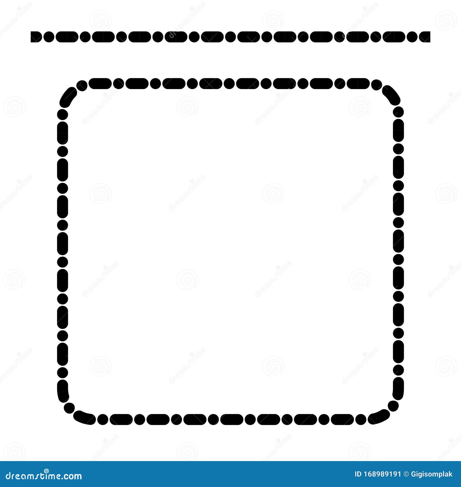 Vector Rounded Corner Square Black Frame, Isolated on White Stock ...