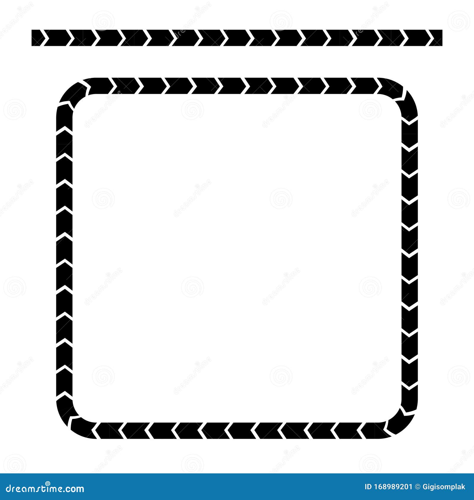 Vector Rounded Corner Square Black Frame, Isolated on White Stock ...