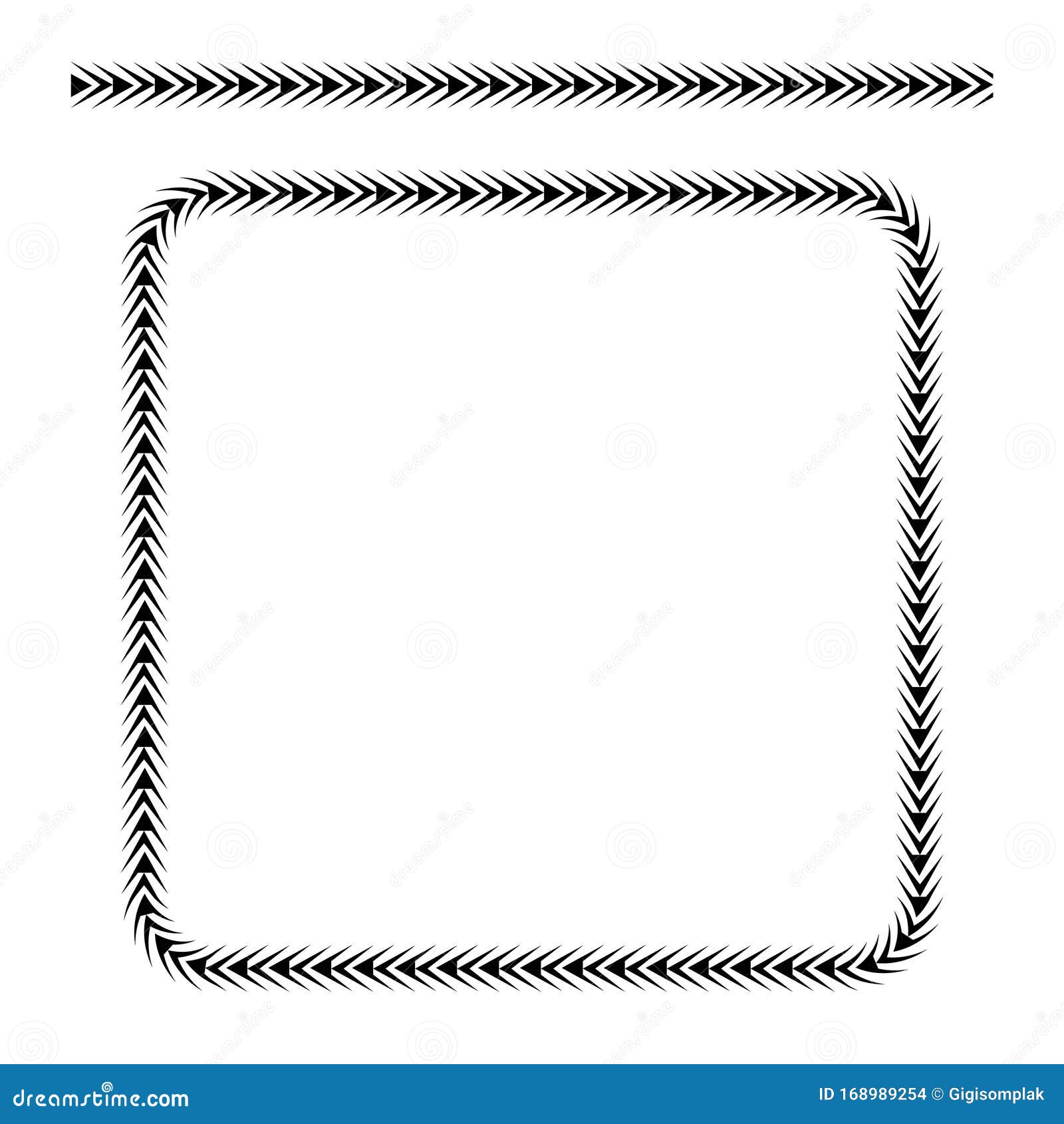 Vector Rounded Corner Square Black Frame, Isolated on White Stock ...