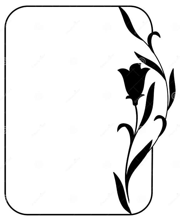 Rounded Corners Vertical Framework with Bluebells. Stock Illustration ...