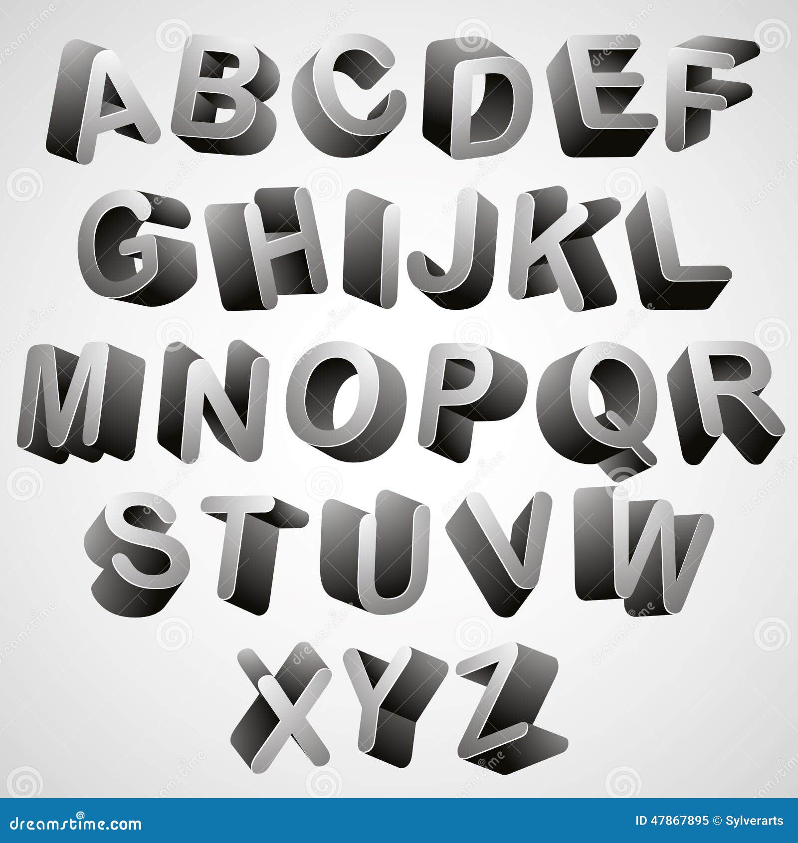 Rounded 3d font. stock vector. Illustration of scrapbook - 47867895