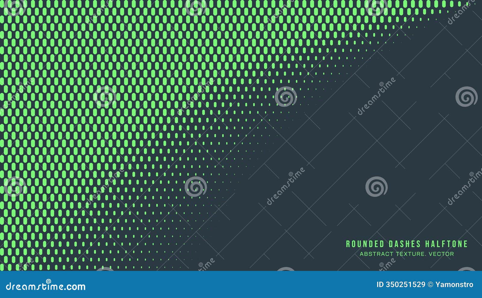 Rounded Dashes Halftone Pattern Bent Border Vector Turquoise Abstract ...