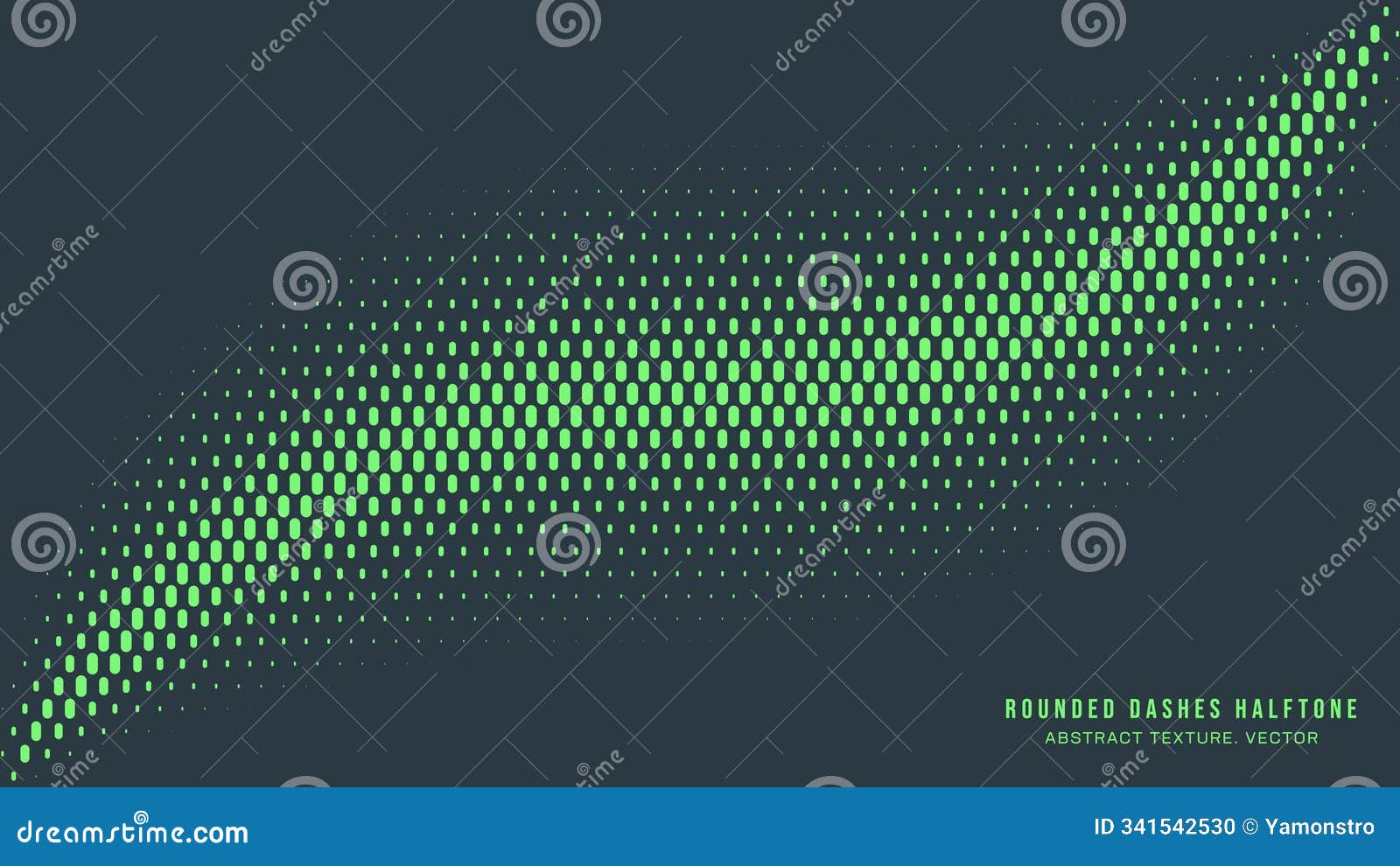 Rounded Dashes Halftone Pattern Smooth Wavy Border Vector Turquoise ...