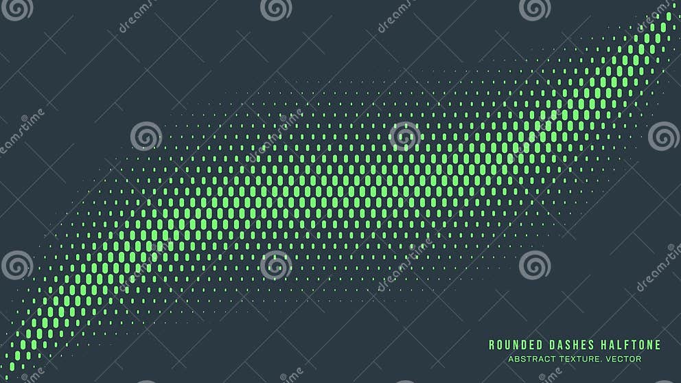 Rounded Dashes Halftone Pattern Smooth Wavy Border Vector Turquoise ...