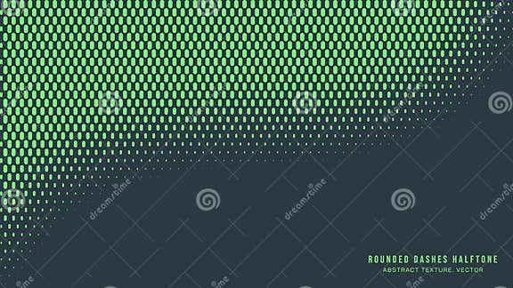 Rounded Dashes Halftone Pattern Smooth Wavy Shape Vector Bight Green ...