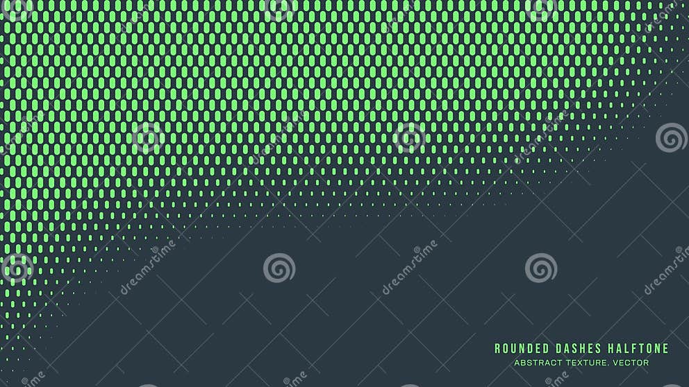 Rounded Dashes Halftone Pattern Smooth Wavy Shape Vector Bight Green ...