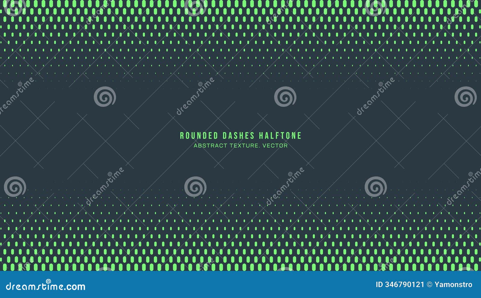 Rounded Dashes Halftone Pattern Vector Border Vibrant Turquoise ...