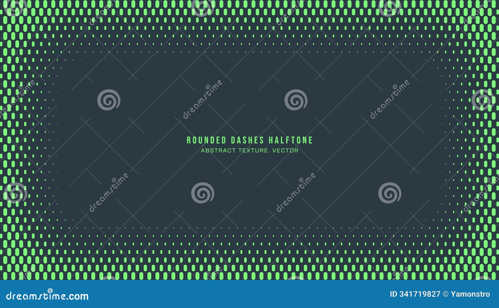 Rounded Dashes Halftone Pattern Bent Border Vector Turquoise Abstract ...