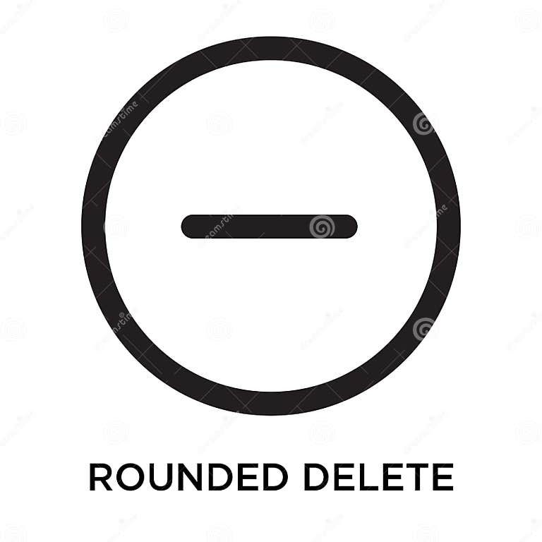 Rounded Delete Button with Minus Icon Vector Sign and Symbol Iso Stock ...
