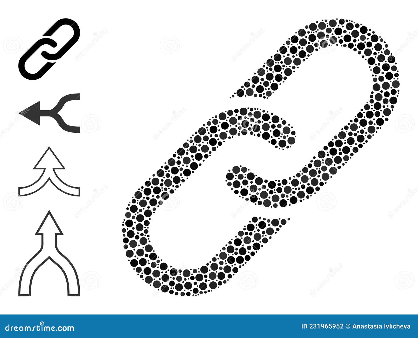 Dotted Chain Mosaic of Circles with Other Icons Stock Vector ...