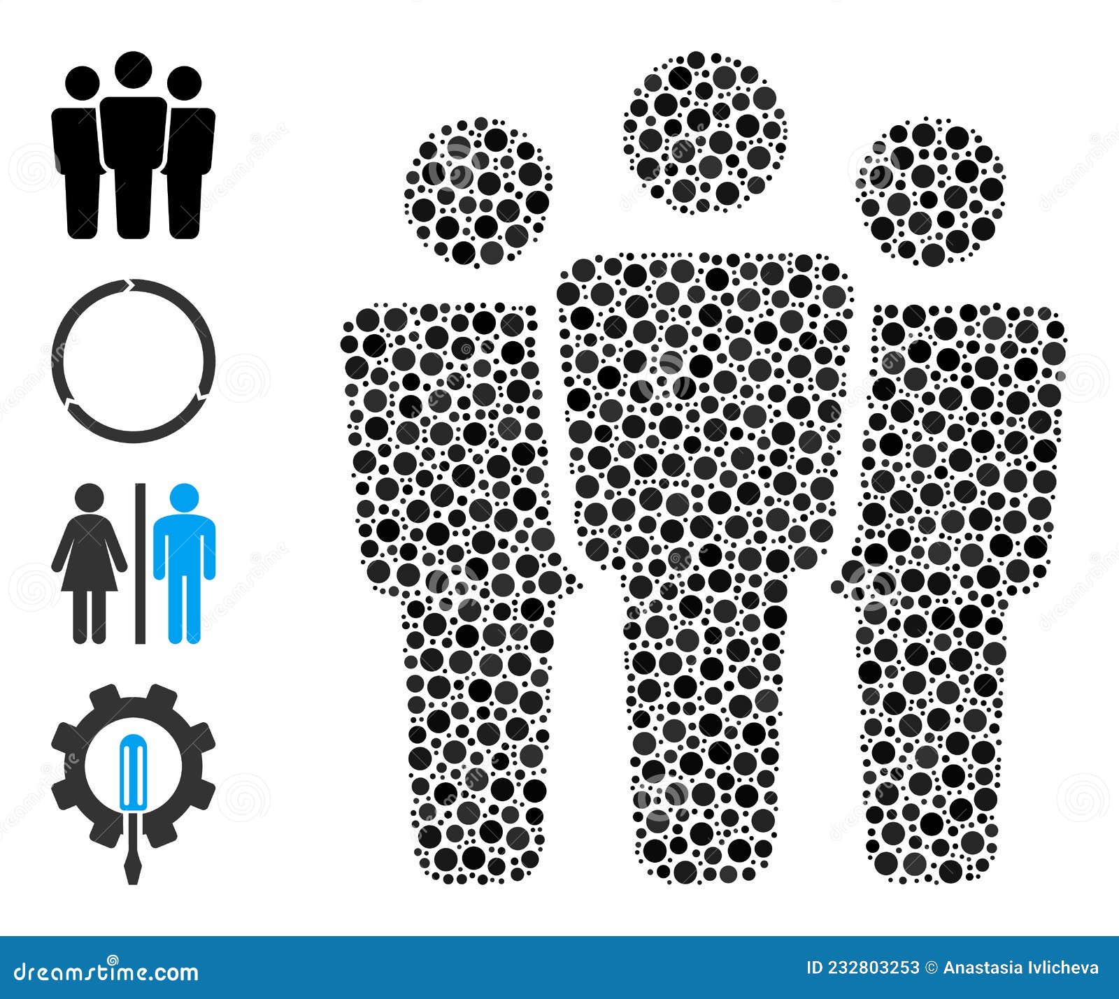 Dotted People Collage of Circles and Similar Icons Stock Vector ...