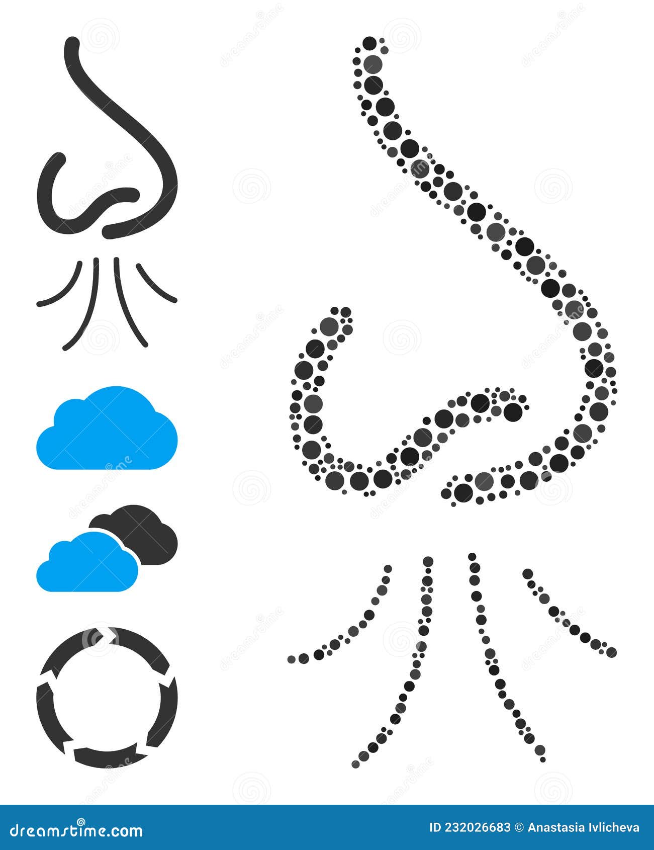 Dotted Nose Sniffing Composition of Rounded Dots and Similar Icons ...