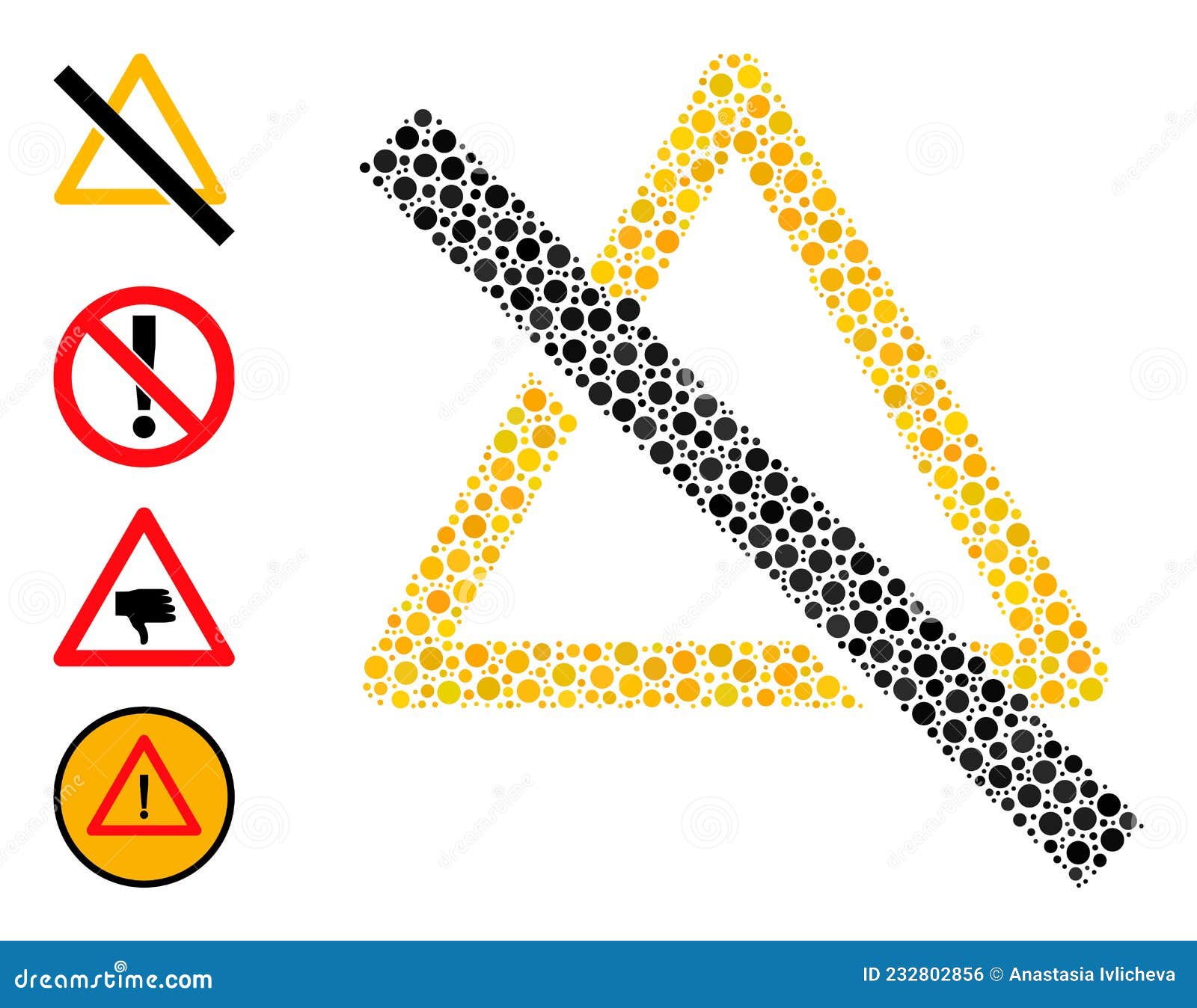 Dotted Stop Warnings Composition of Circles and Similar Icons Stock ...