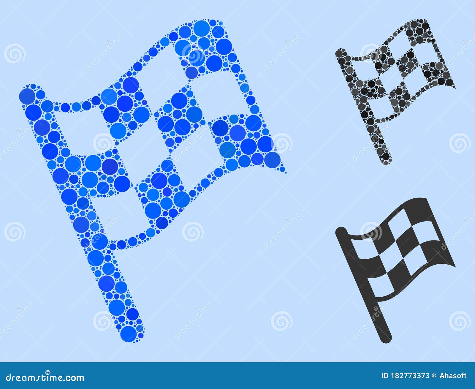 Rounded Dot Finish Flag Icon Mosaic Stock Illustration - Illustration ...