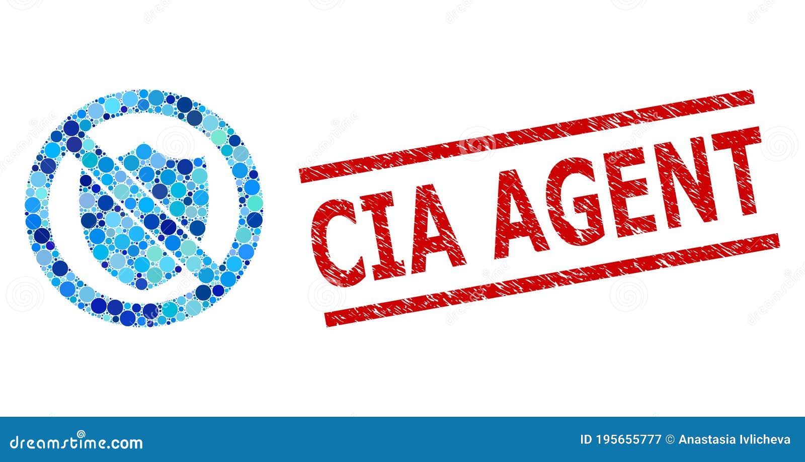 Textured CIA Agent Watermark And No Shield Collage Of Circles Cartoon ...