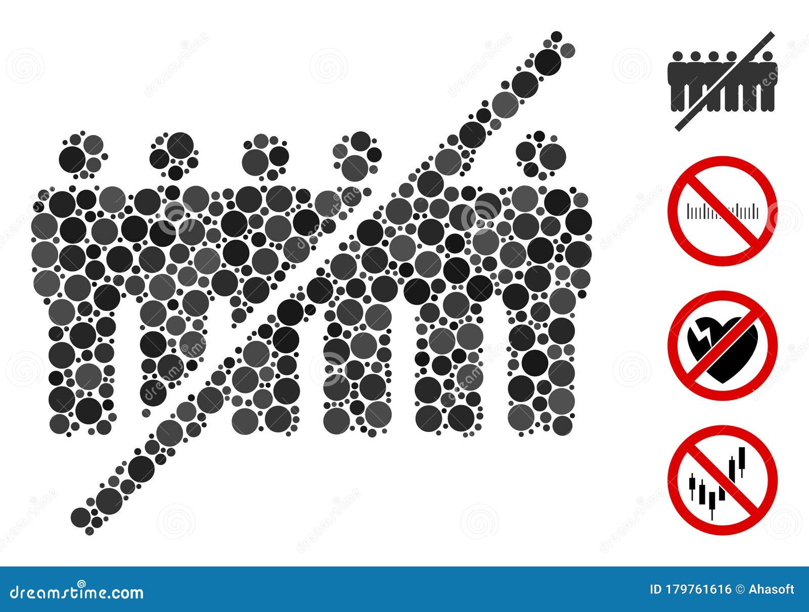 Rounded Dot No People Line Icon Mosaic Stock Illustration ...