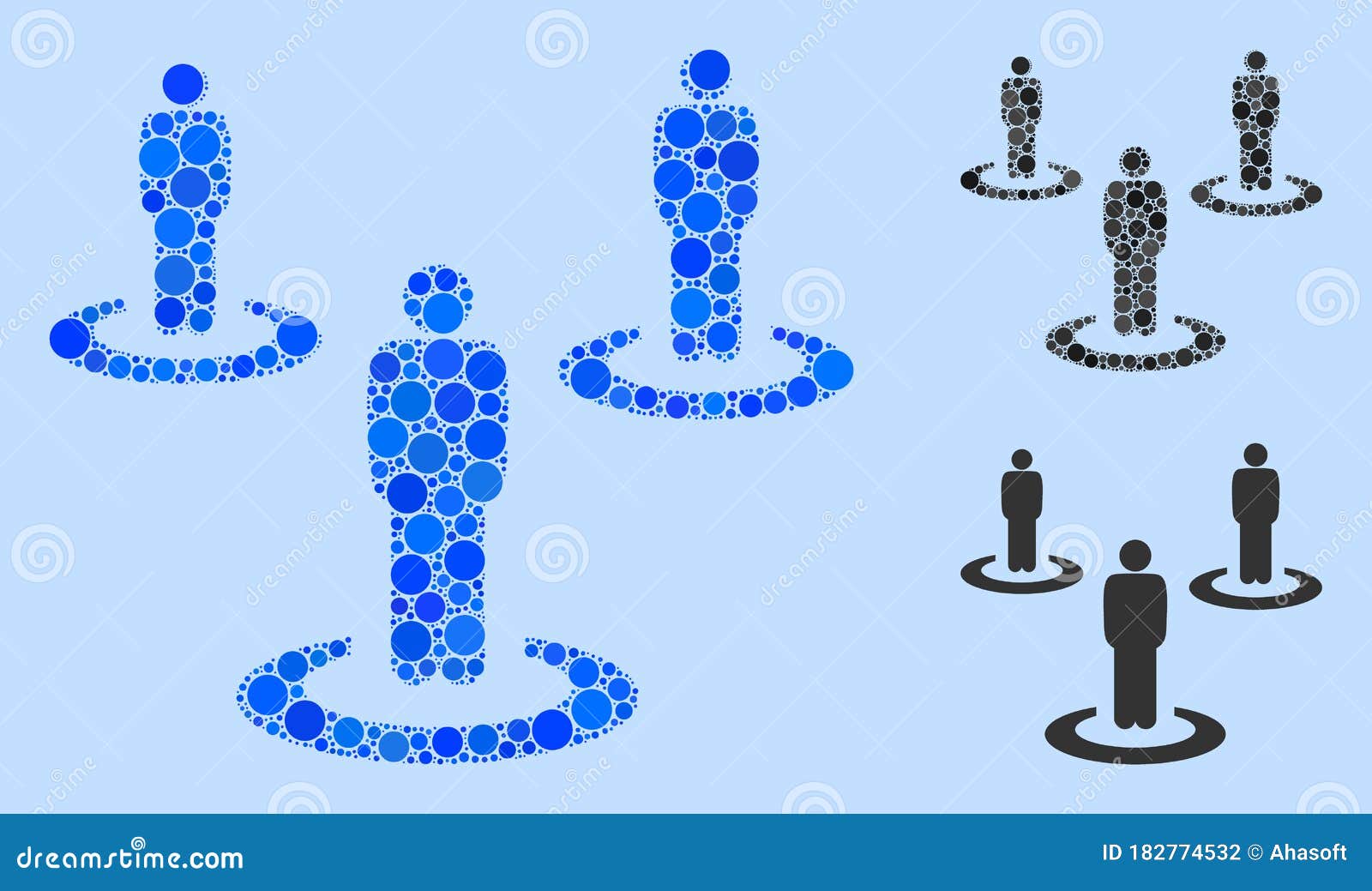 Rounded Dot People Isolation Icon Mosaic Stock Illustration ...