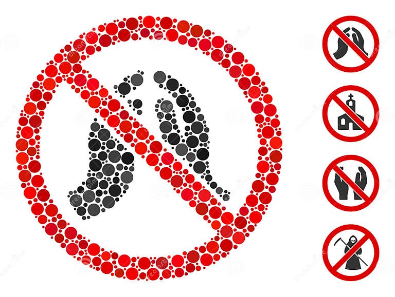 Rounded Dot Stop Praying Hands Icon Collage Stock Illustration ...