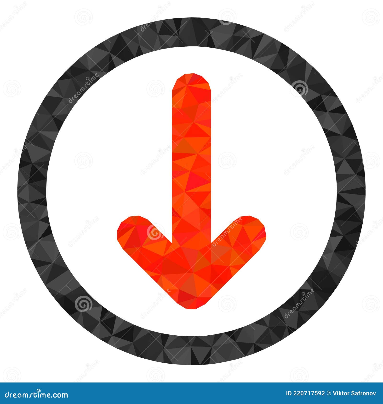 Rounded Down Arrow Lowpoly Icon Stock Vector - Illustration of downward ...