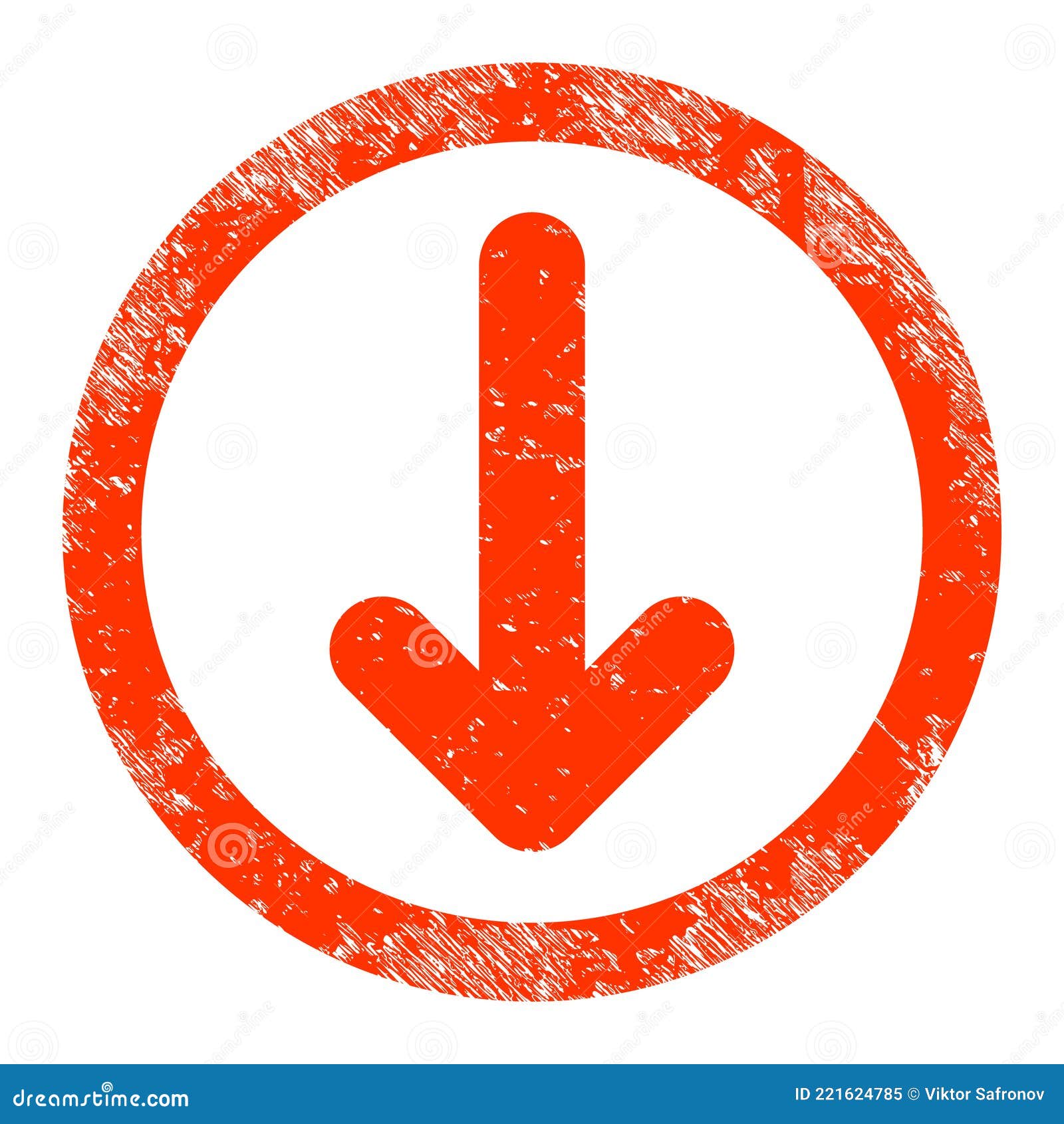 Rounded Down Arrow Scratched Icon Vector Stock Vector - Illustration of ...