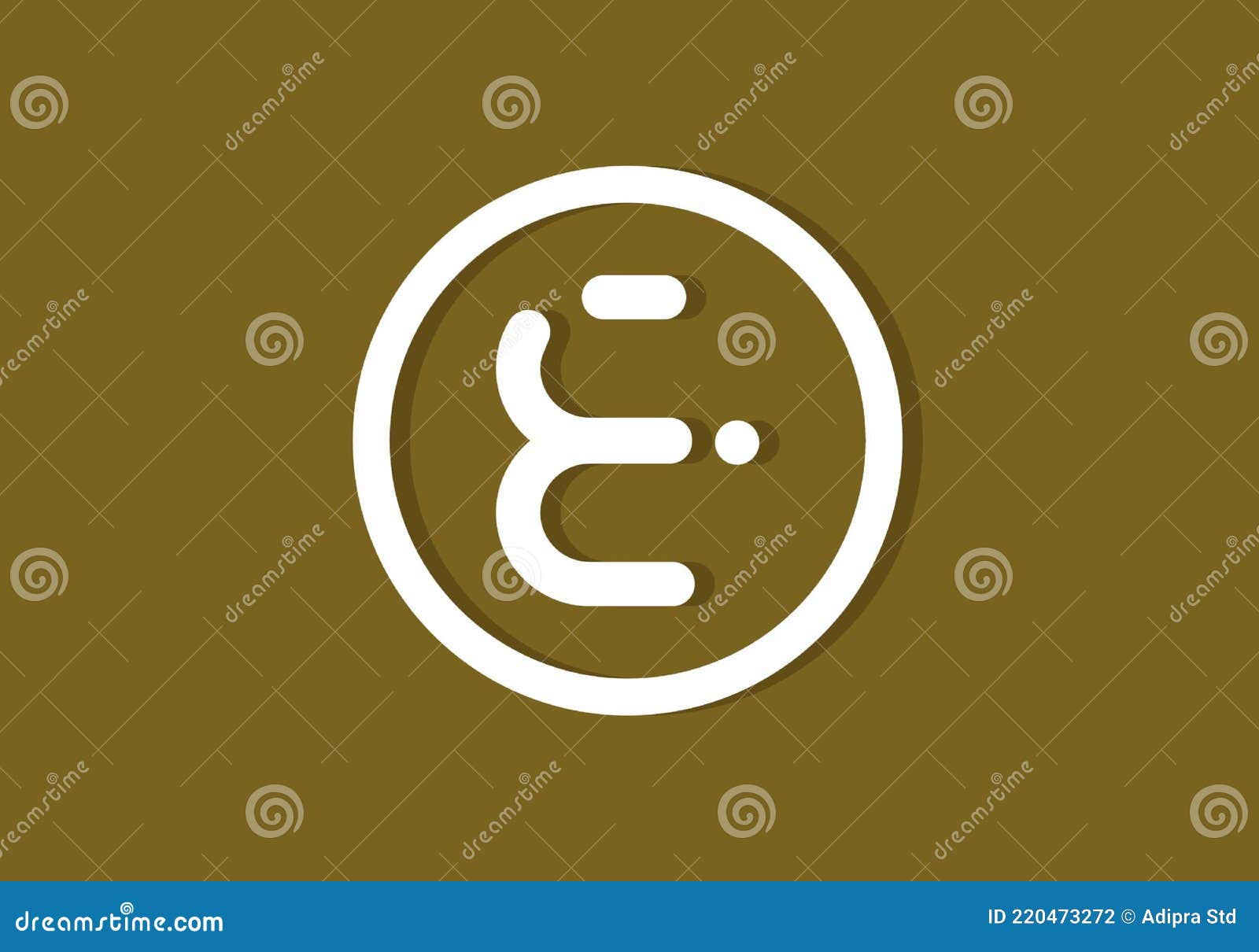 Rounded E Initial Letter in Circle Stock Vector - Illustration of brand ...
