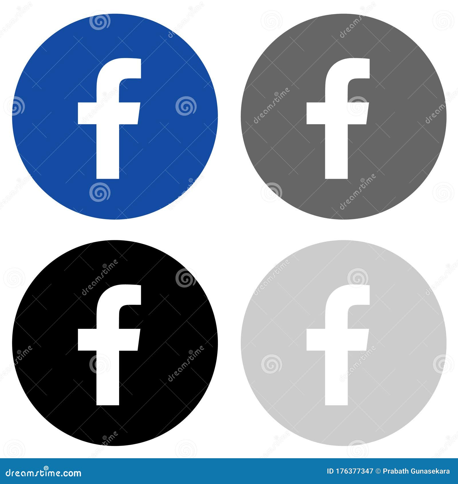 Rounded Facebook Icon in Four Colors Editorial Photography ...