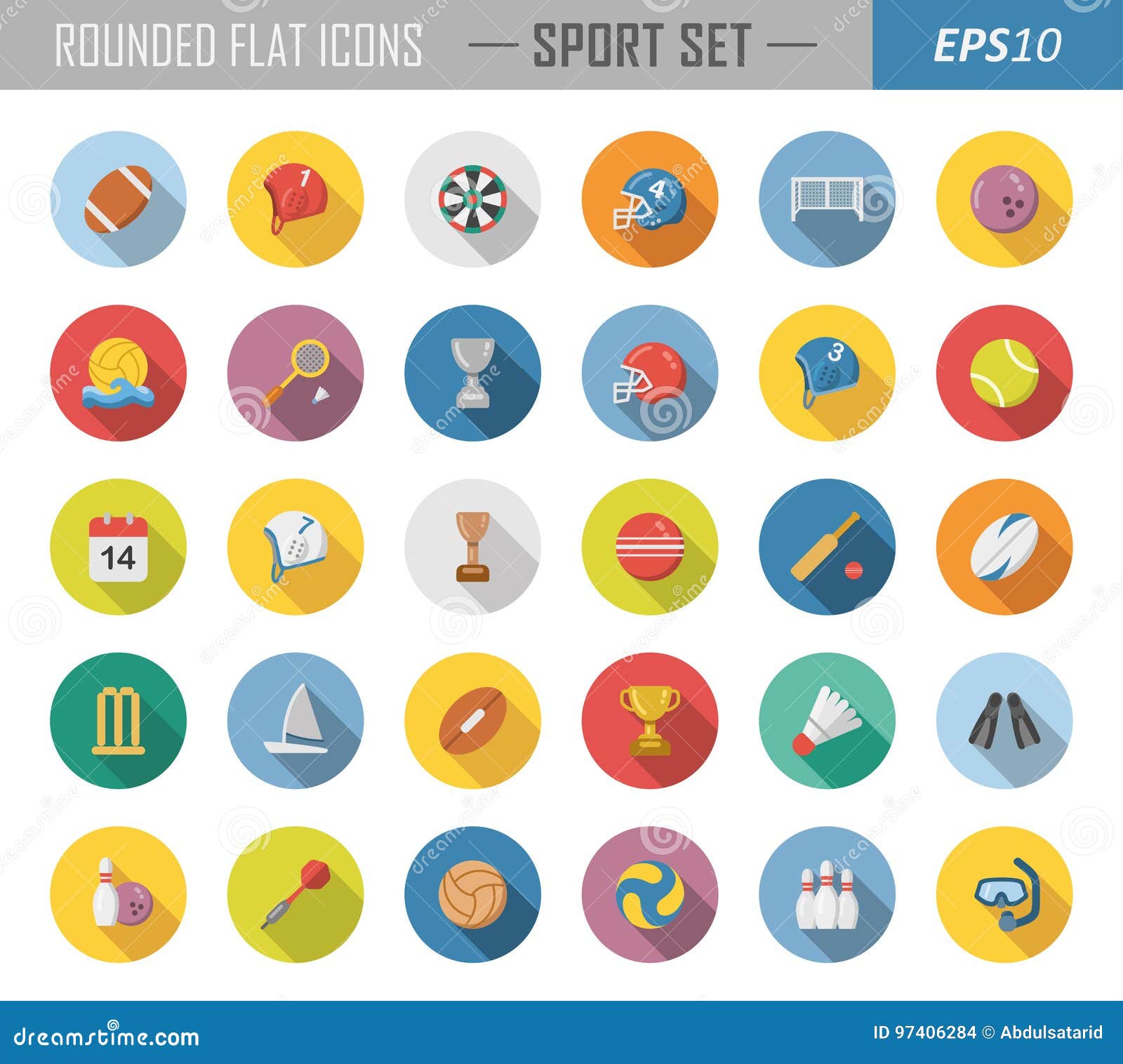 Rounded flat sport icons stock vector. Illustration of item - 97406284