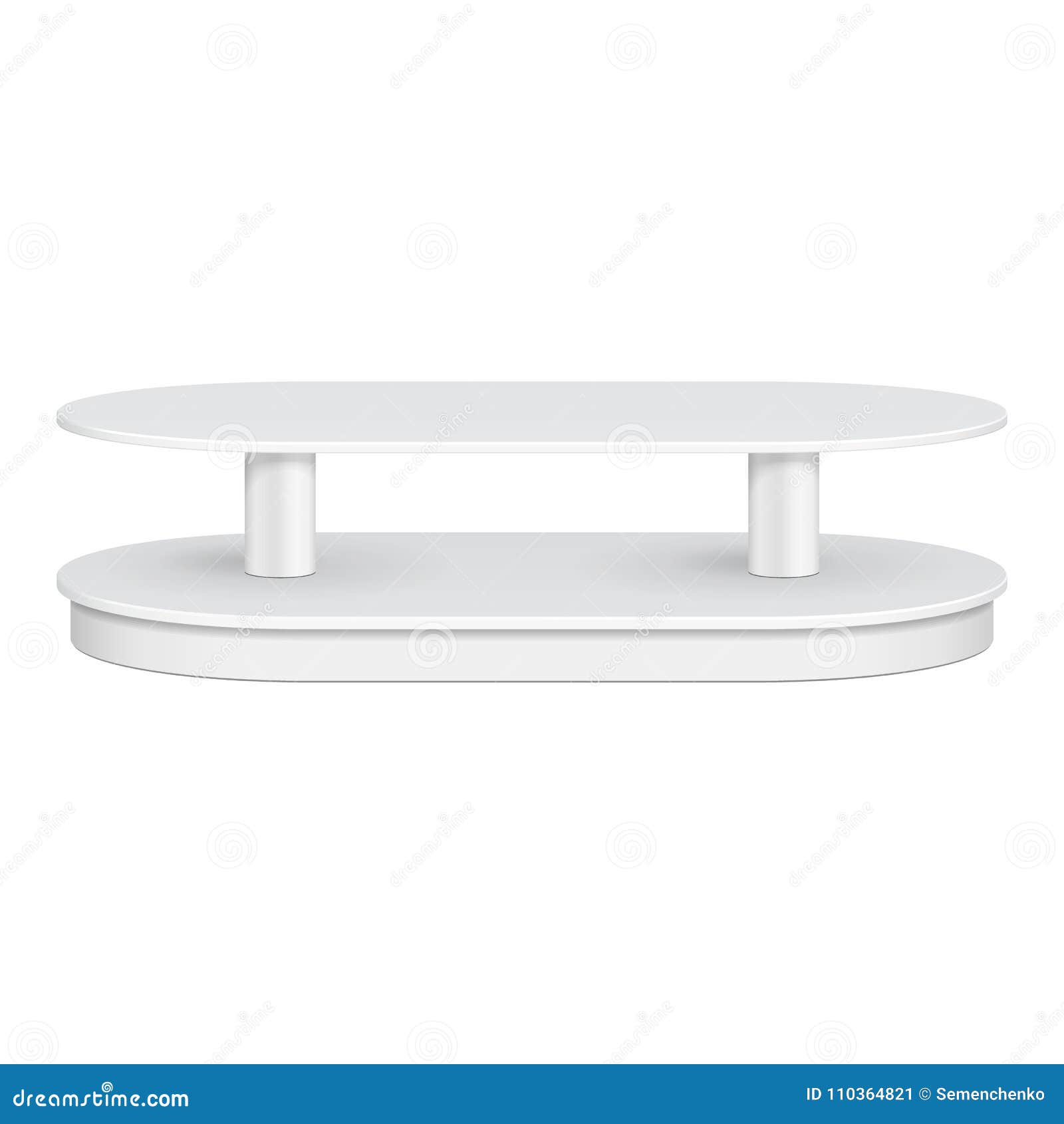 Rounded Floor Display Rack for Supermarket Empty with Shelves. 3D ...