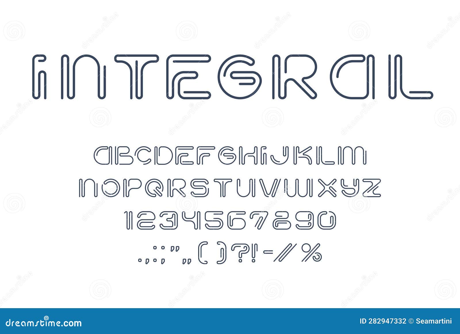 Rounded Font, Modern Type, Monoline Typeface Stock Vector ...