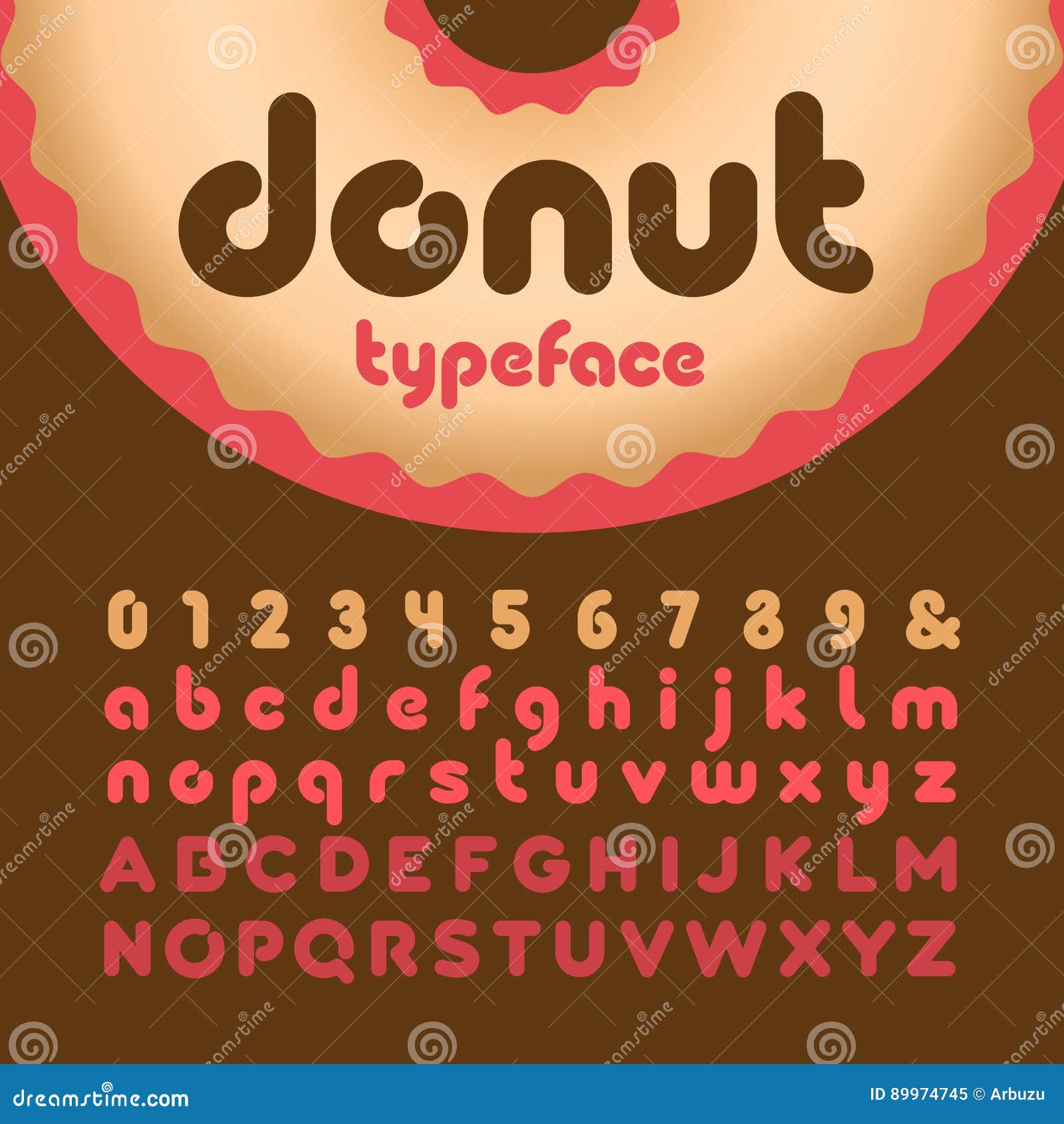 Alphabet Donut Vector Kids Alphabetical Doughnuts Font ABC With Pink ...
