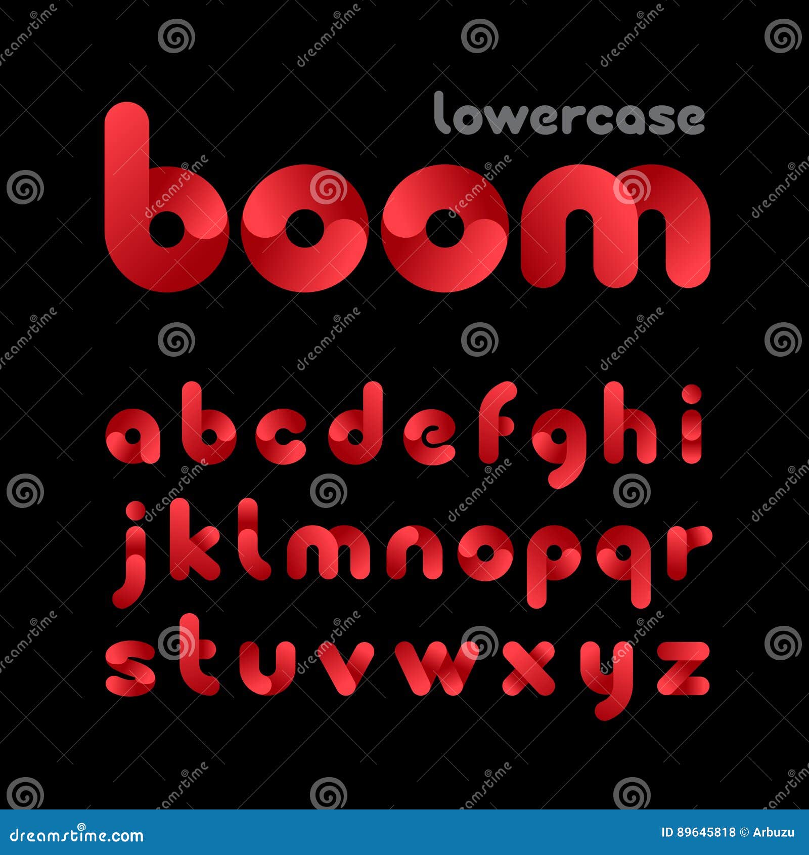 Rounded Font. Vector Alphabet For Posters With Overlay Effect Letters ...