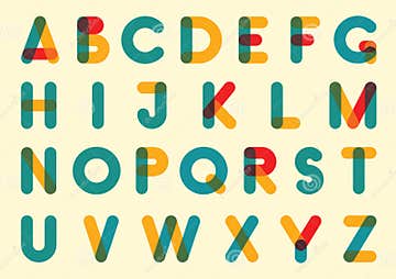 Rounded Font. Vector Alphabet for Posters with Overlay Effect Letters ...