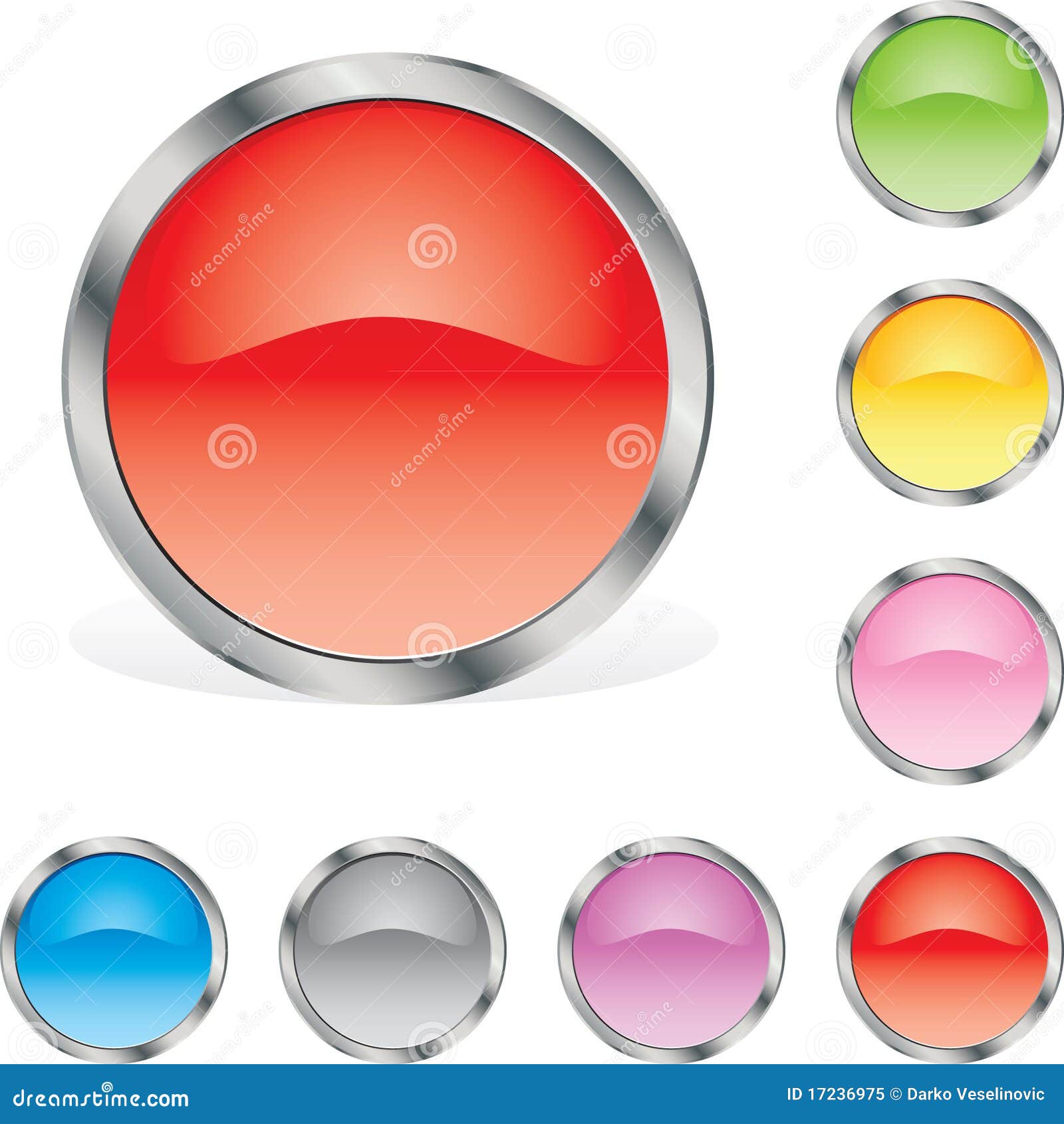 Rounded glossy buttons stock vector. Illustration of push - 17236975