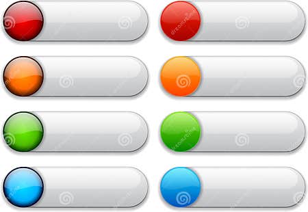 Rounded glossy buttons. stock vector. Illustration of icon - 25952390