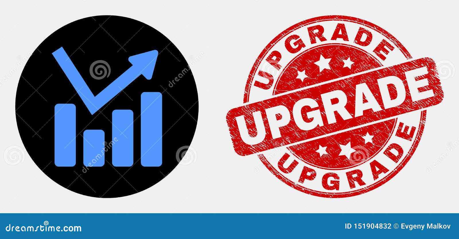 Vector Graph Chart Icon and Distress Upgrade Watermark Stock Vector ...