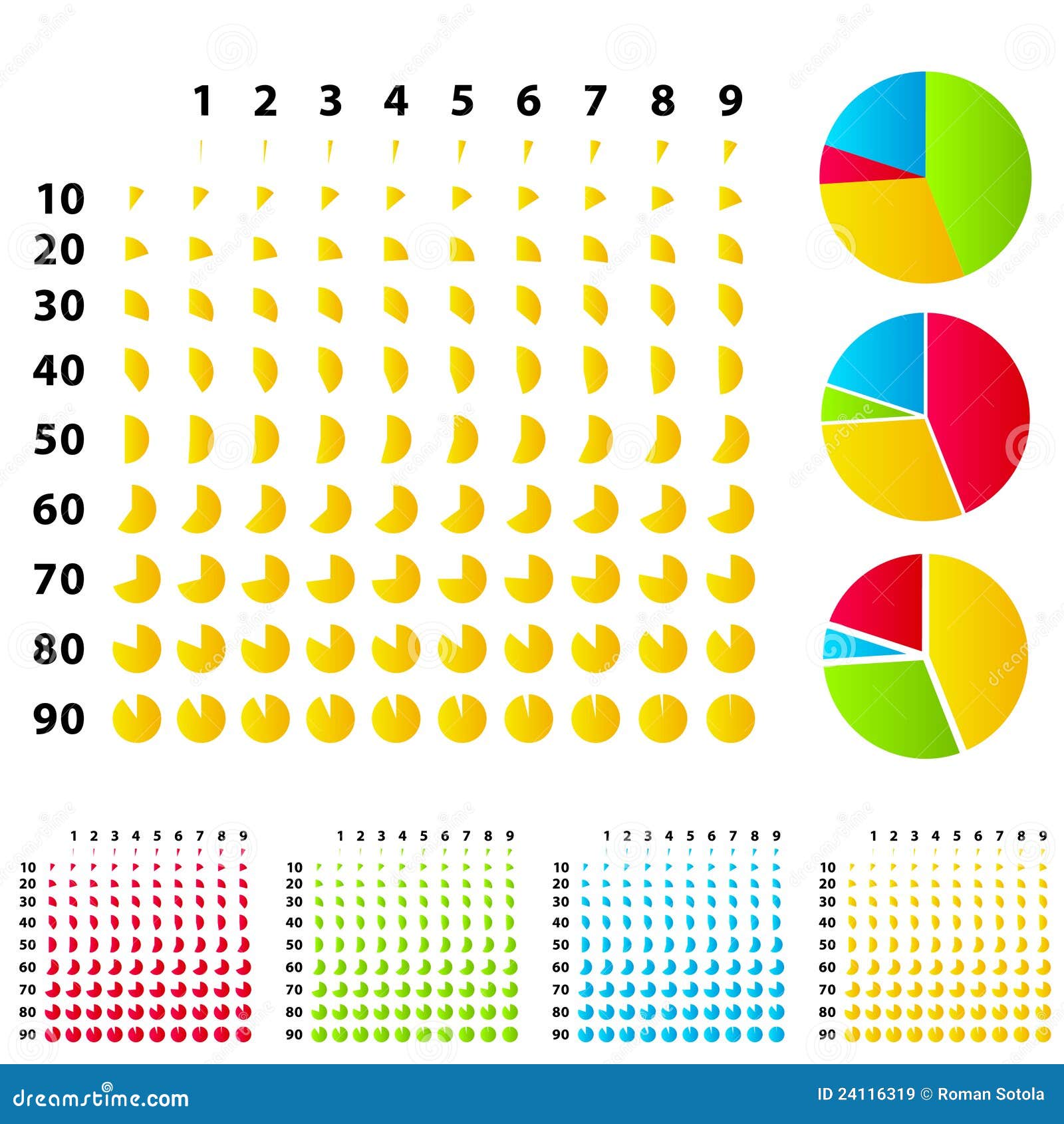Rounded graphs stock vector. Illustration of diagram - 24116319