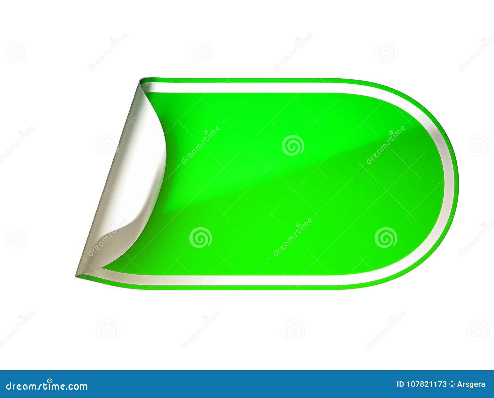 Rounded Green Bent Sticker or Label Stock Illustration - Illustration ...