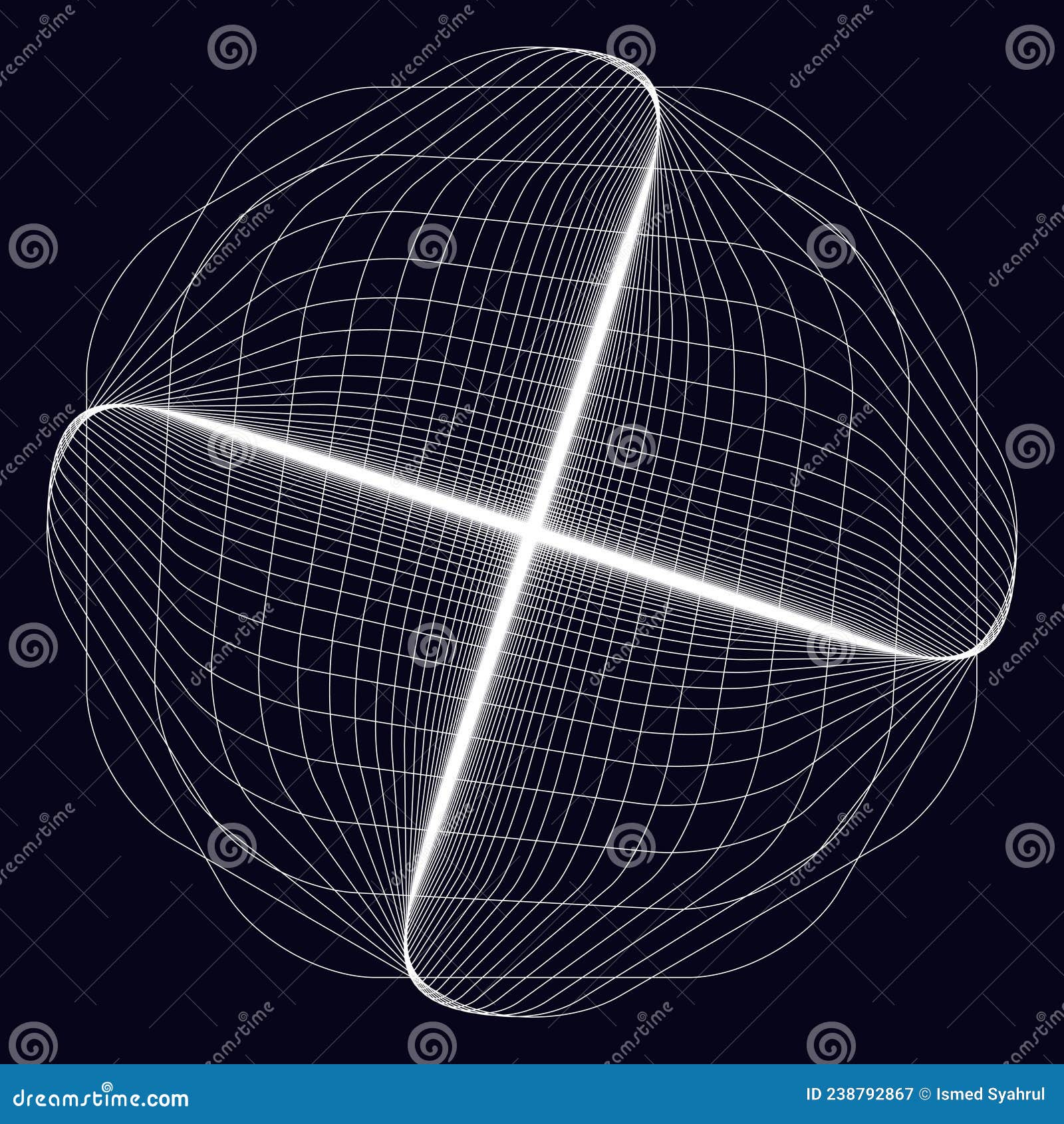 Rounded Hexagonal Vortex Line Art Style. Centered Moving Spiral Lines ...