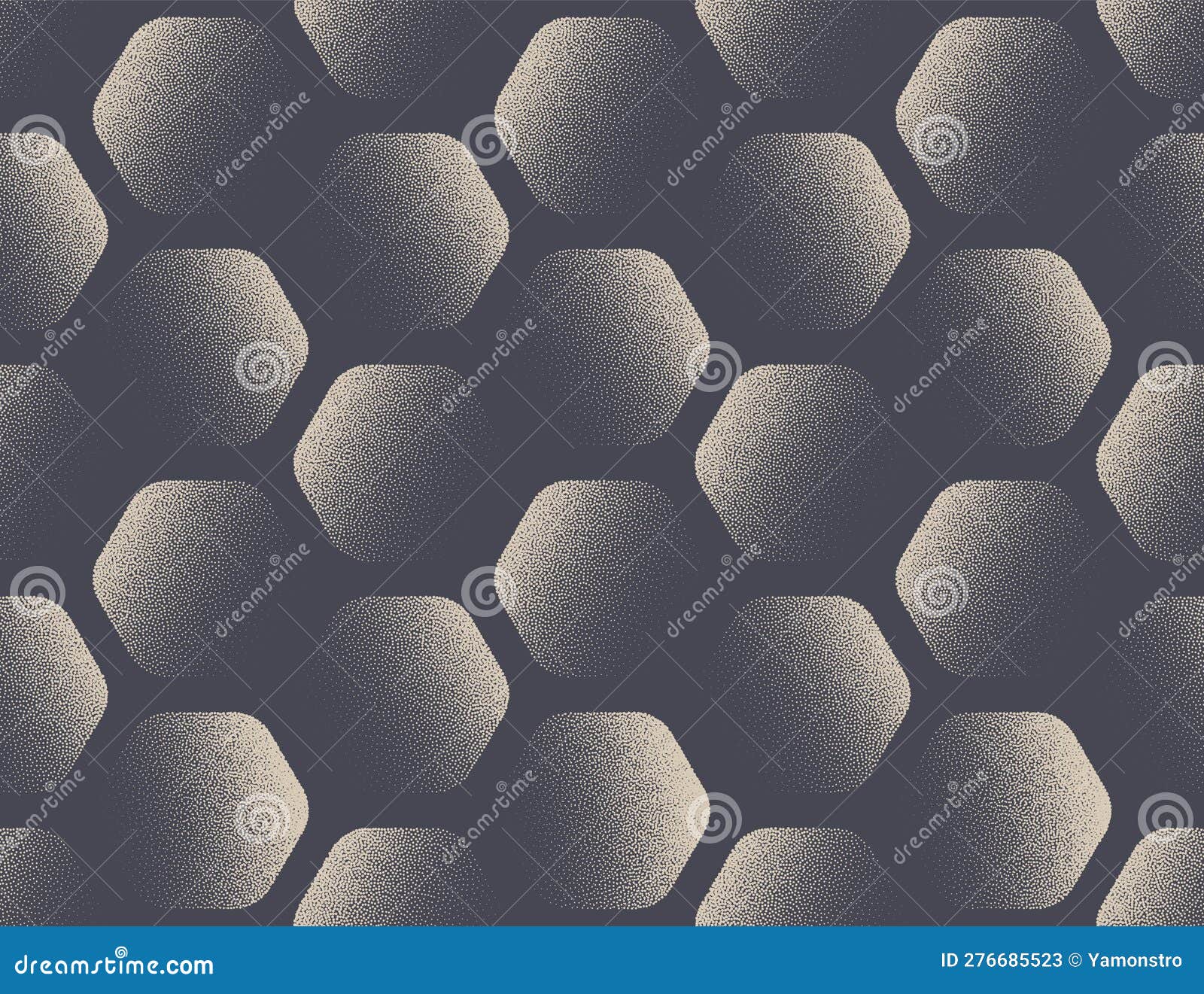 Rounded Hexagons Geometric Seamless Pattern Vector Modern Abstract ...