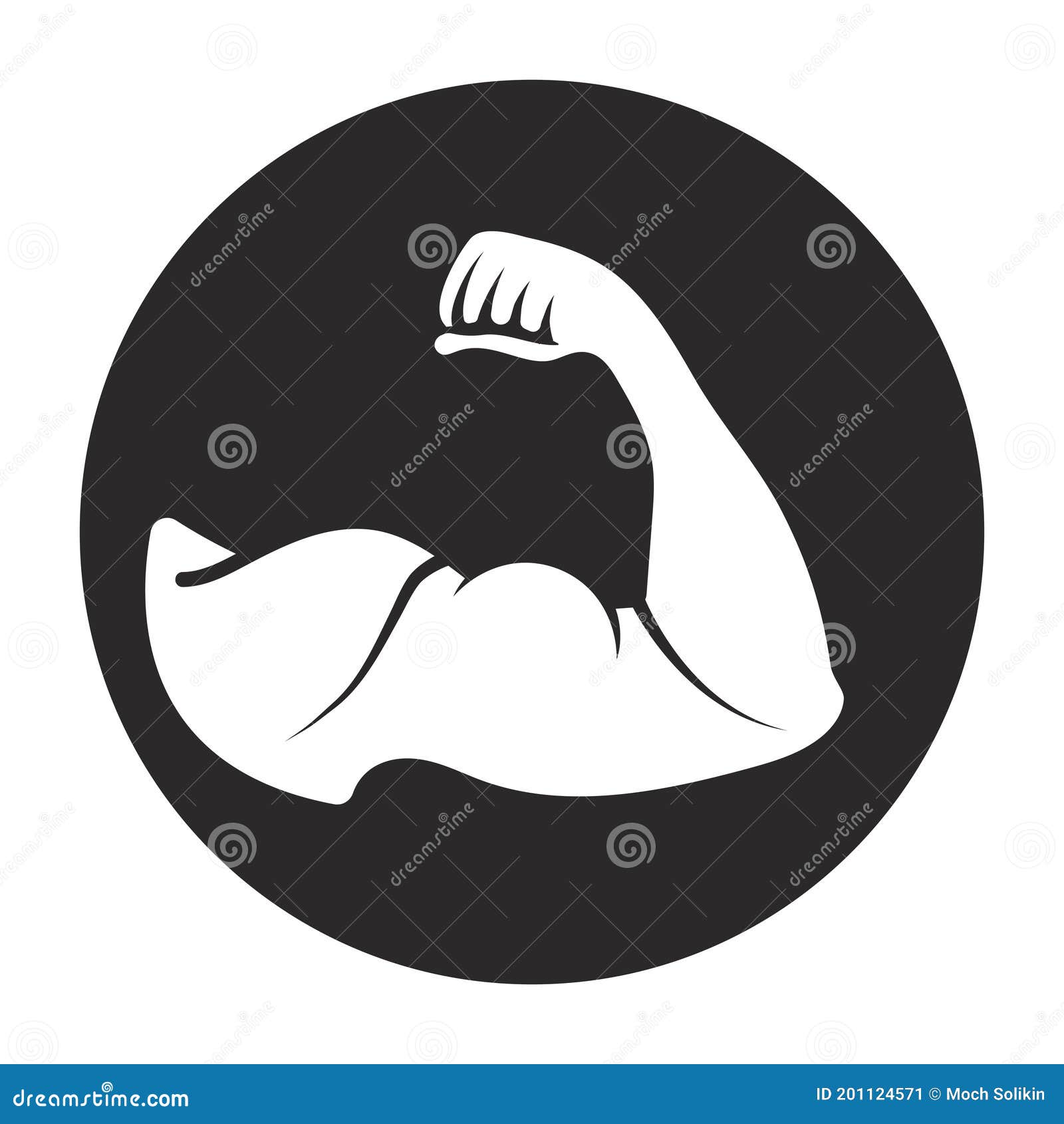 Rounded the Human Arm Muscle Strength or Biceps Brachii Flat Icon Stock Vector - Illustration of ...