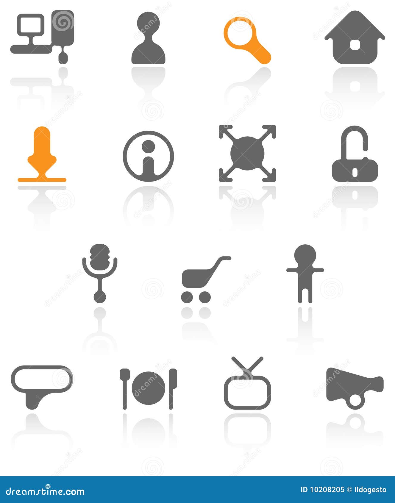 Rounded icons stock vector. Illustration of magnifying - 10208205