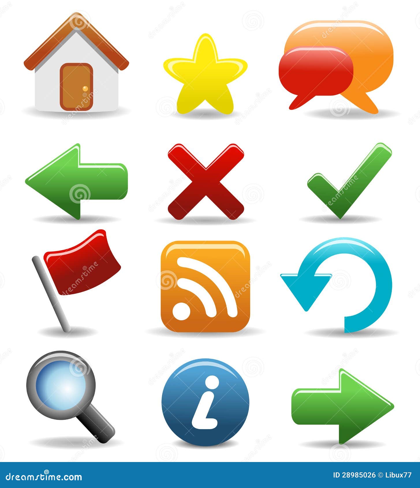 Rounded Icons Set - Web and Internet Buttons Stock Vector ...