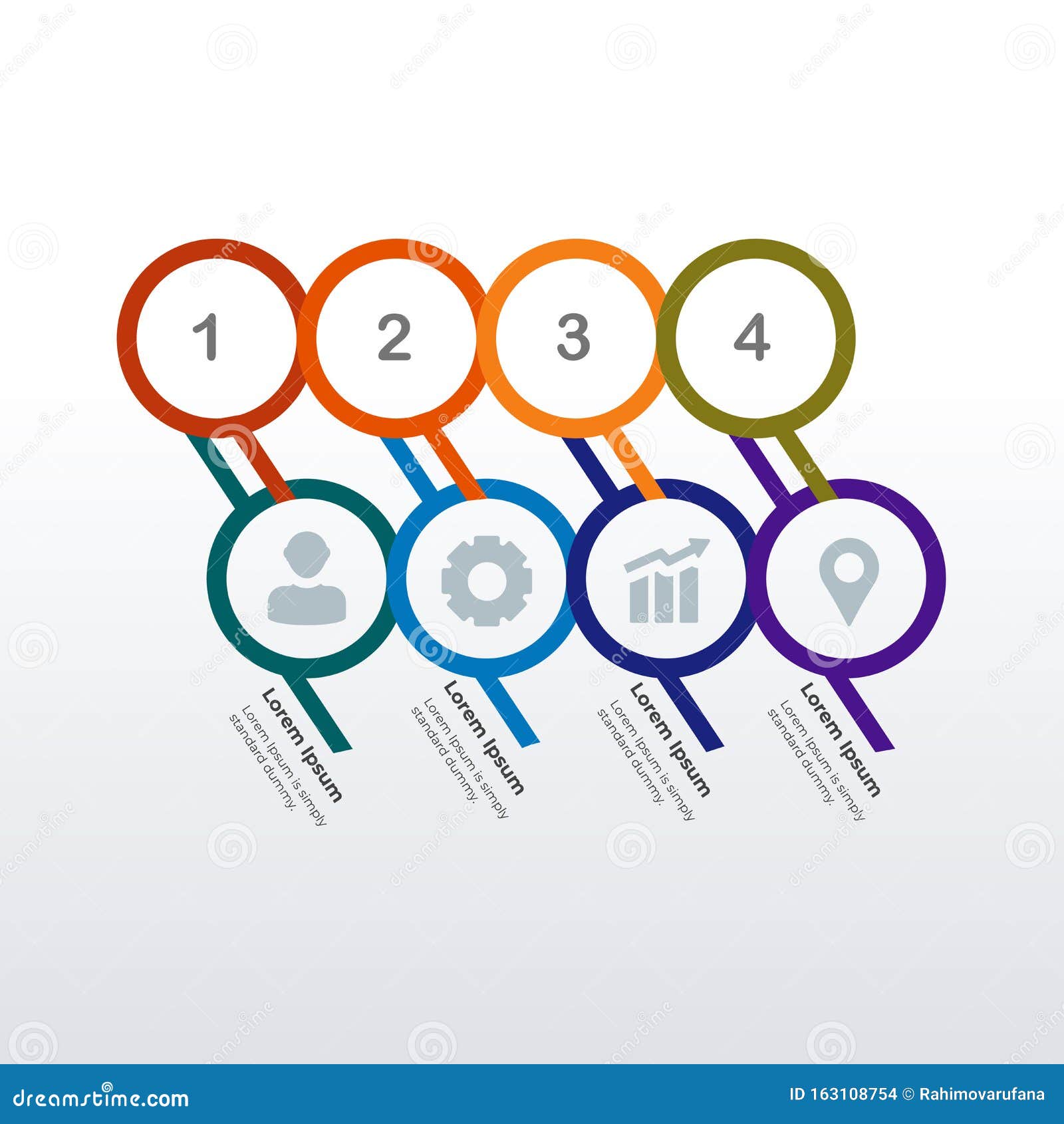 Rounded Infographic Template Design. Business Concept Infograph with 4 ...